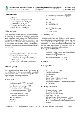 IRJET- Analysis of Loads and Design of Passenger Boat Berthing ...