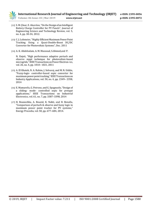 IRJET- Design and Implementation of Converters using MPPT in an Eco Vehicle | PDF