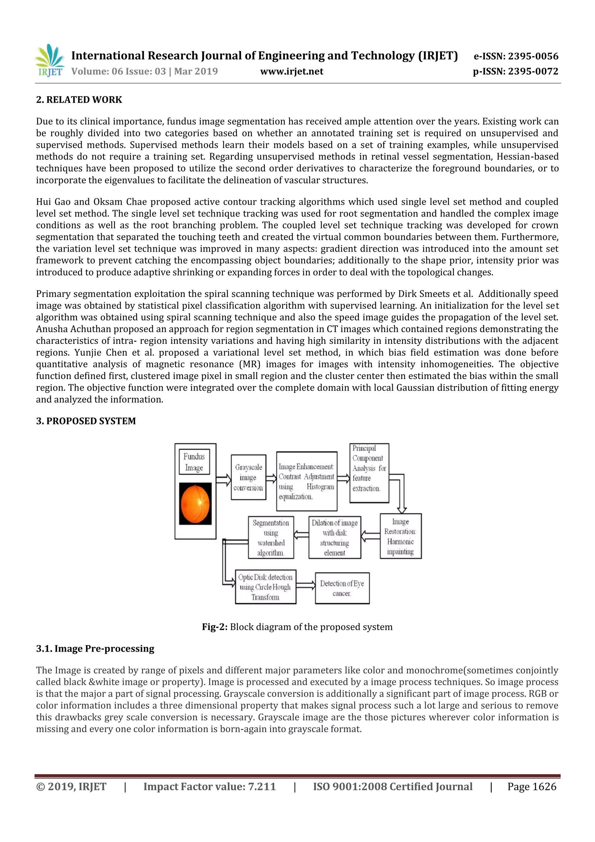 IRJET- Retinal Fundus Image Segmentation using Watershed Algorithm | PDF