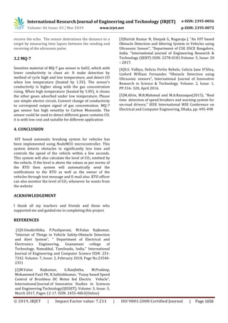IRJET- Car Obstacle Detection and Pollution Level Tracing using Node ...