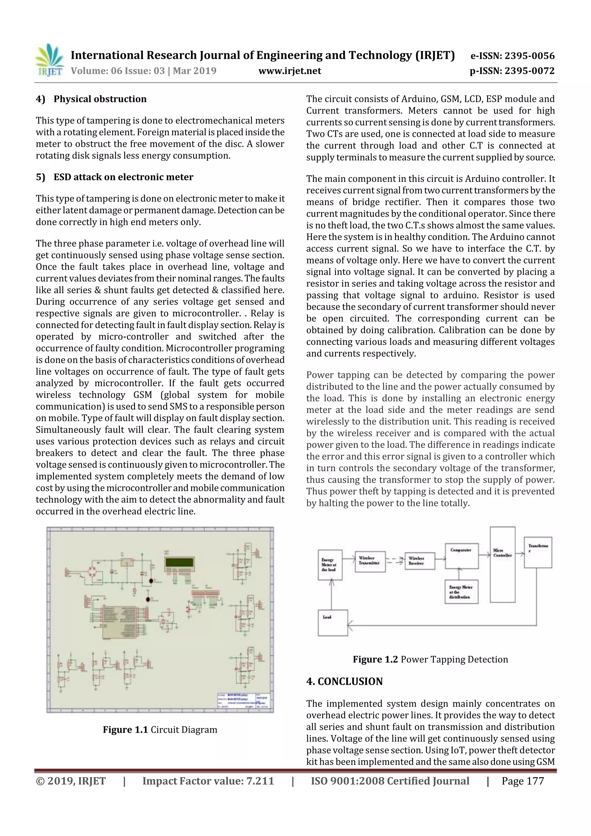 IRJET- Power Theft and Fault Detection using IoT Technology | PDF