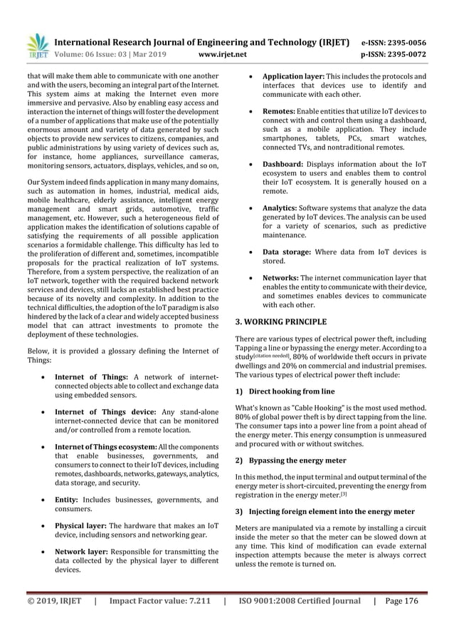 IRJET- Power Theft and Fault Detection using IoT Technology | PDF