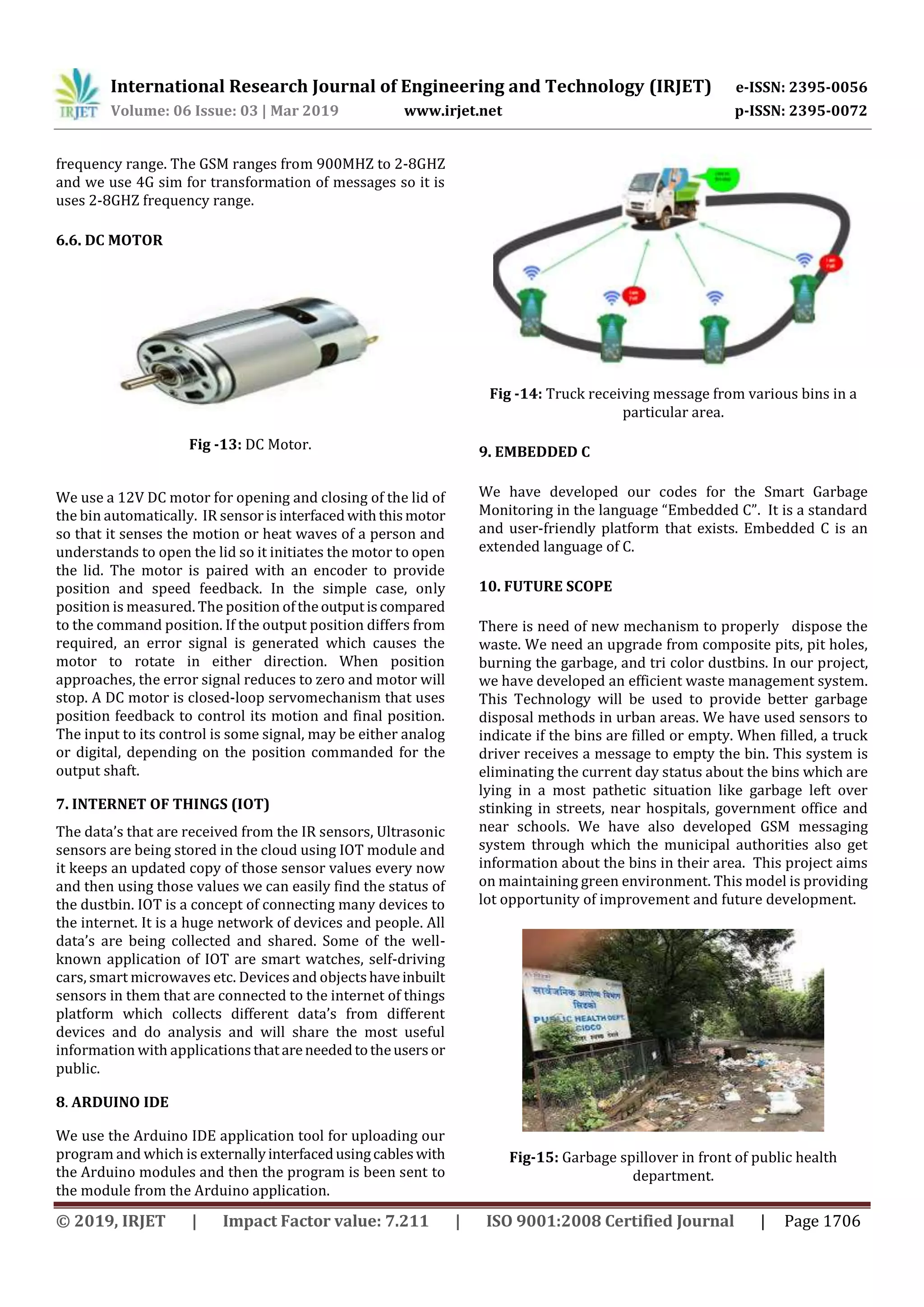 IRJET- Garbage Monitoring System using Internet of Things (IoT) and GSM | PDF