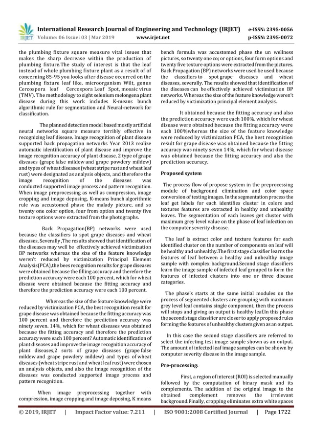 IRJET- Semi-Automatic Leaf Disease Detection and Classification System for Soybean Culture | PDF ...