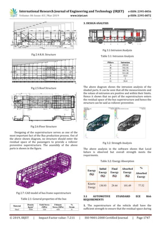 IRJET- Lightweight and Multi Material Designing and Analysis of a C9 Bus Frame Superstructure ...