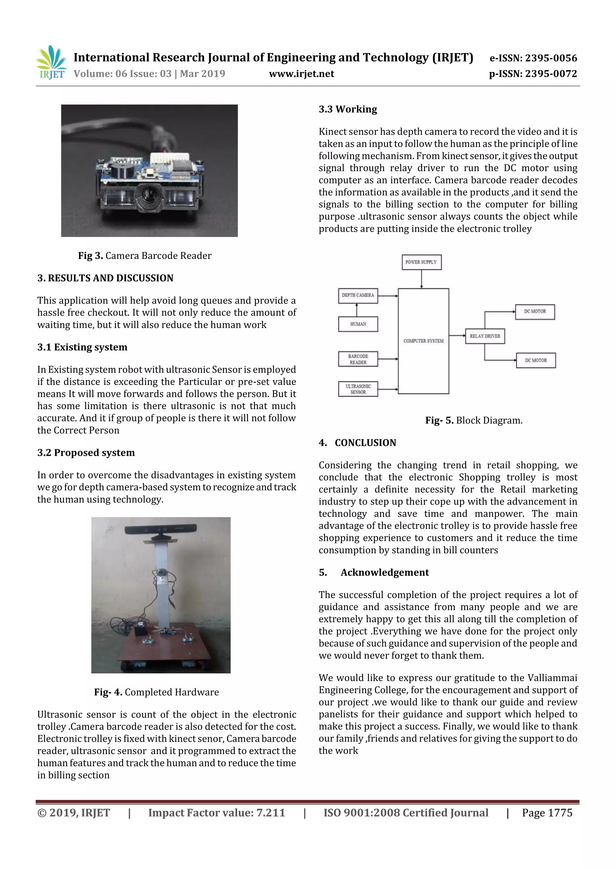 Irjet Electronic Trolley Using Arduino For Smart Shopping Pdf Computer Peripherals Computing