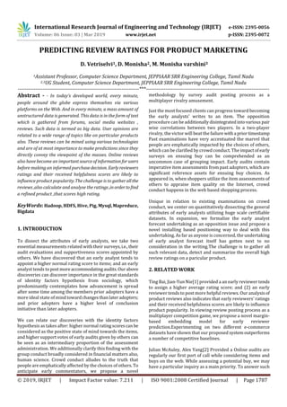 IRJET- Predicting Review Ratings for Product Marketing | PDF