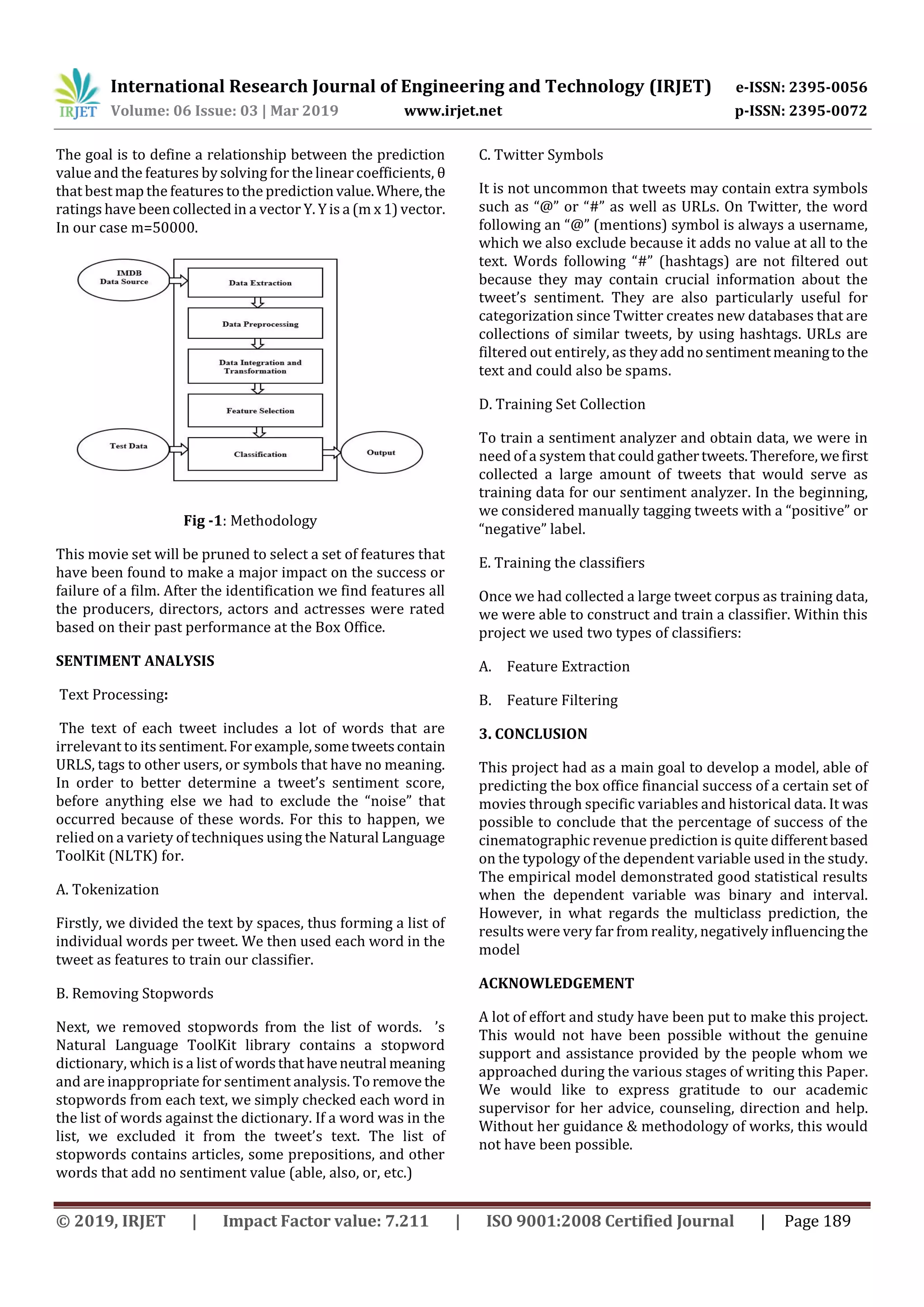 IRJET- Movie Success Prediction using Data Mining and Social Media | PDF | Internet | Computing