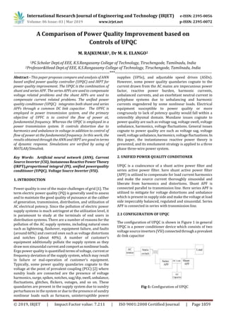IRJET- A Comparison of Power Quality Improvement based on Controls of ...