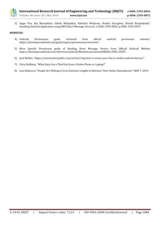 IRJET- Implementation of Handling Android Application using SMS(Short Message Service) | PDF