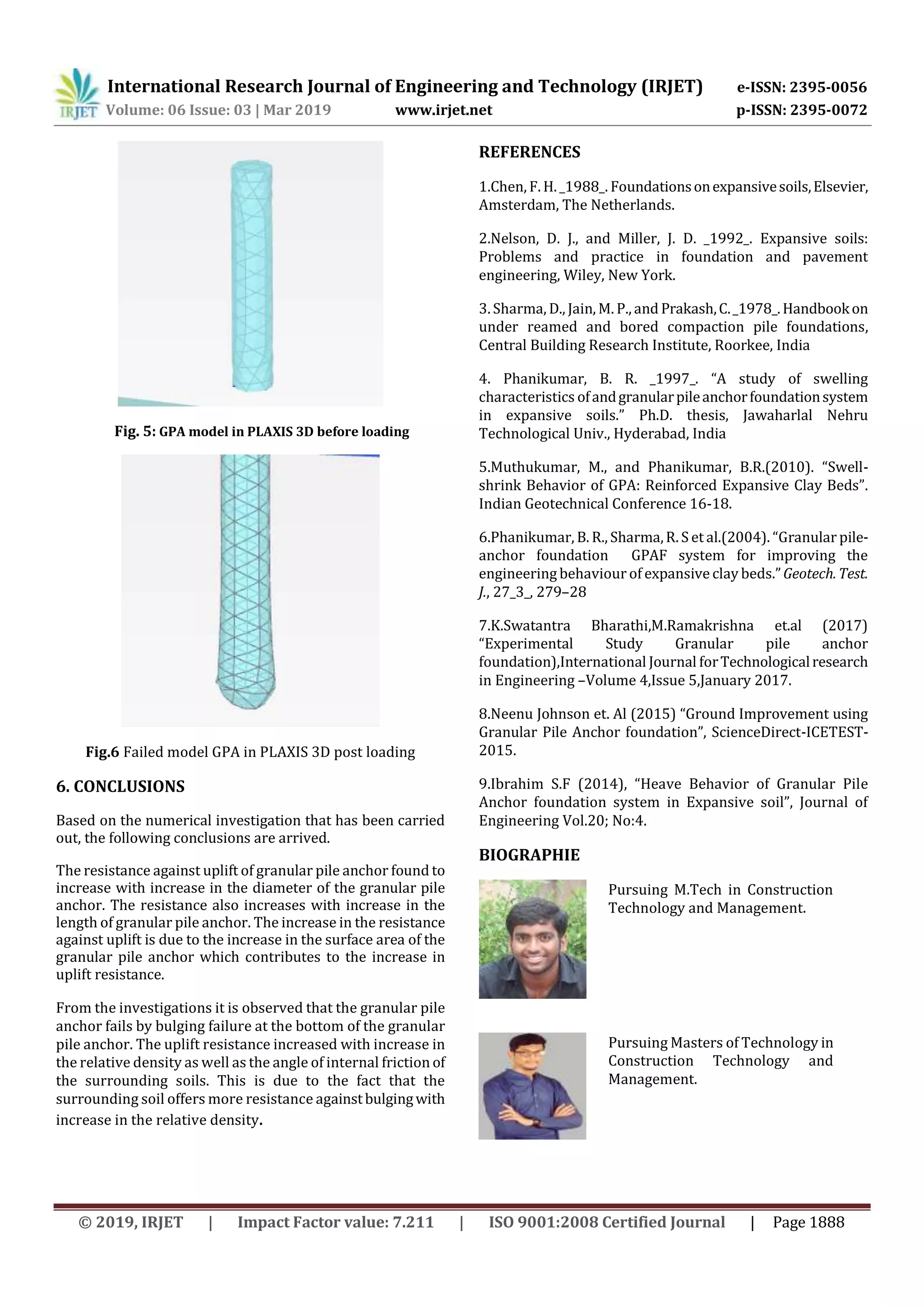 IRJET- Investigations of Granular Pile Anchors in Granulated Soil ...