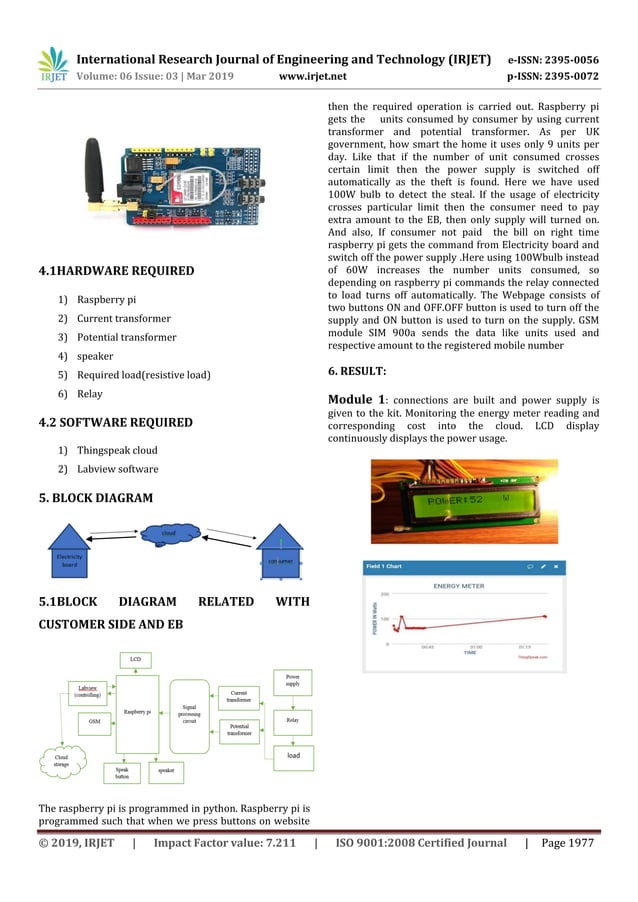 IRJET- IoT based Monitoring and Controlling of Smart Speaking Energy Meter and Current Theft ...