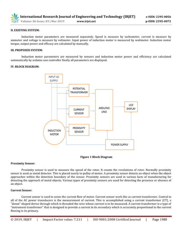 Irjet Testing The Induction Motor Voltage Current Torque Speed Power And Efficiency Using