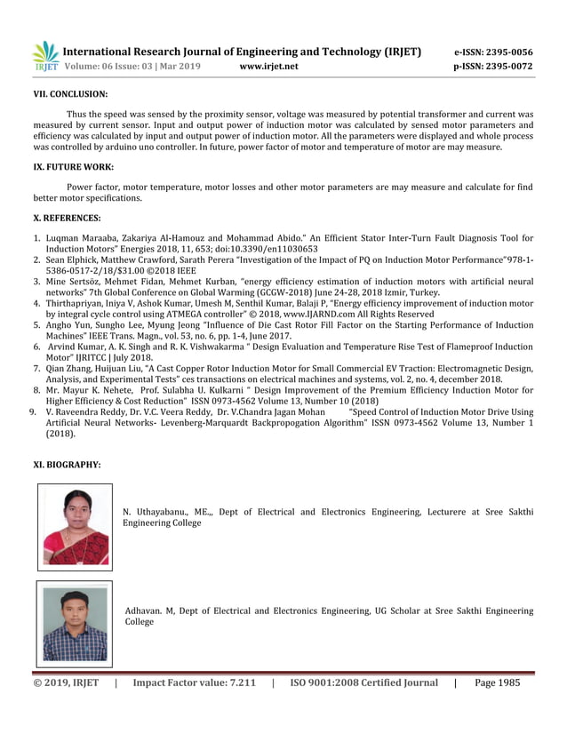 IRJET- Testing the Induction Motor Voltage, Current, Torque, Speed ...