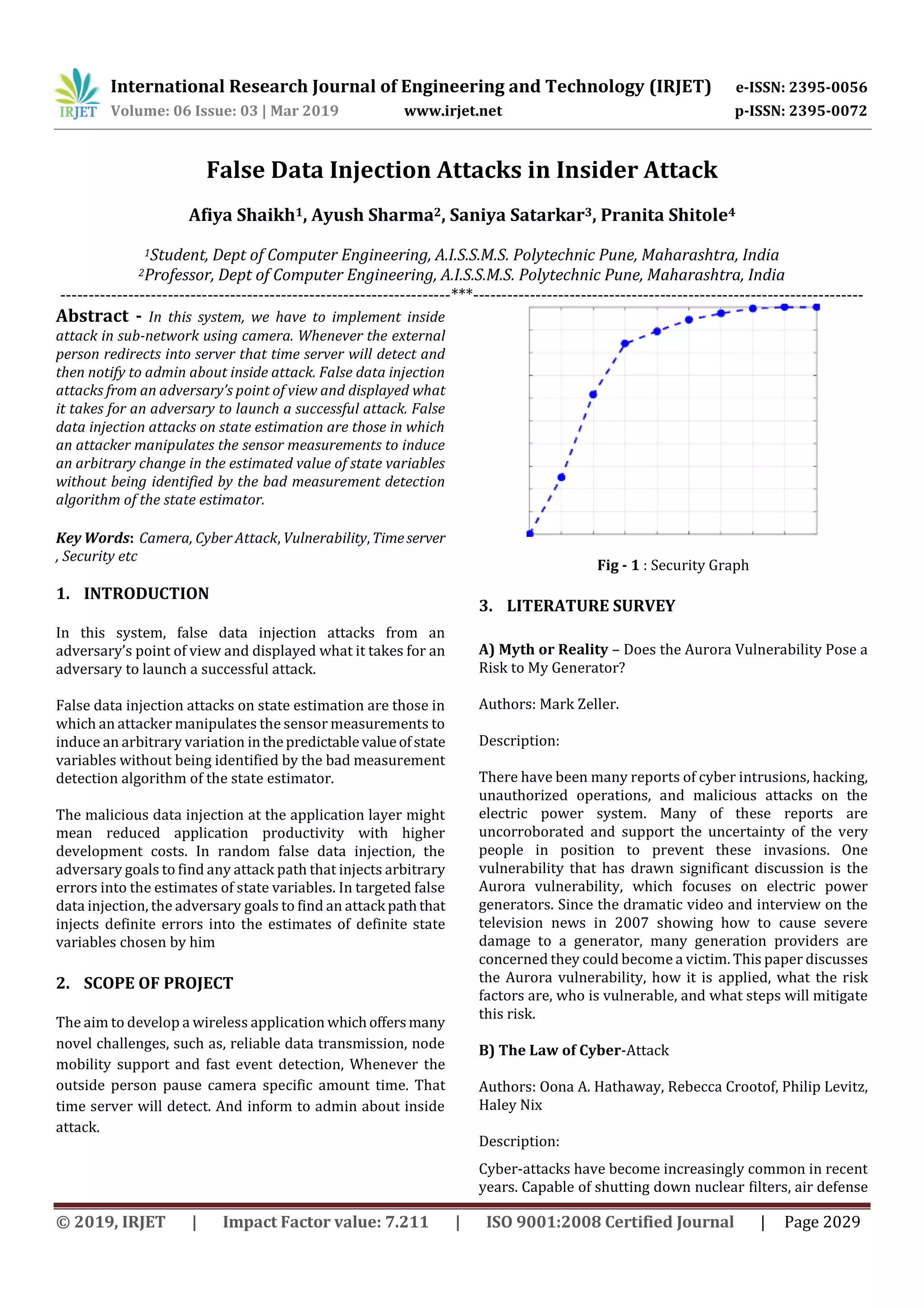 IRJET- False Data Injection Attacks in Insider Attack | PDF | Information and Network Security ...
