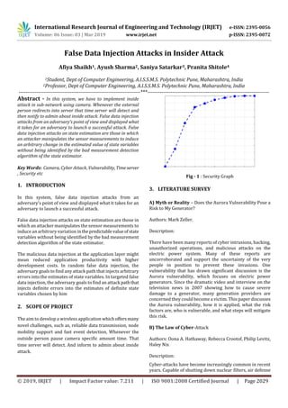IRJET- False Data Injection Attacks in Insider Attack | PDF | Information and Network Security ...