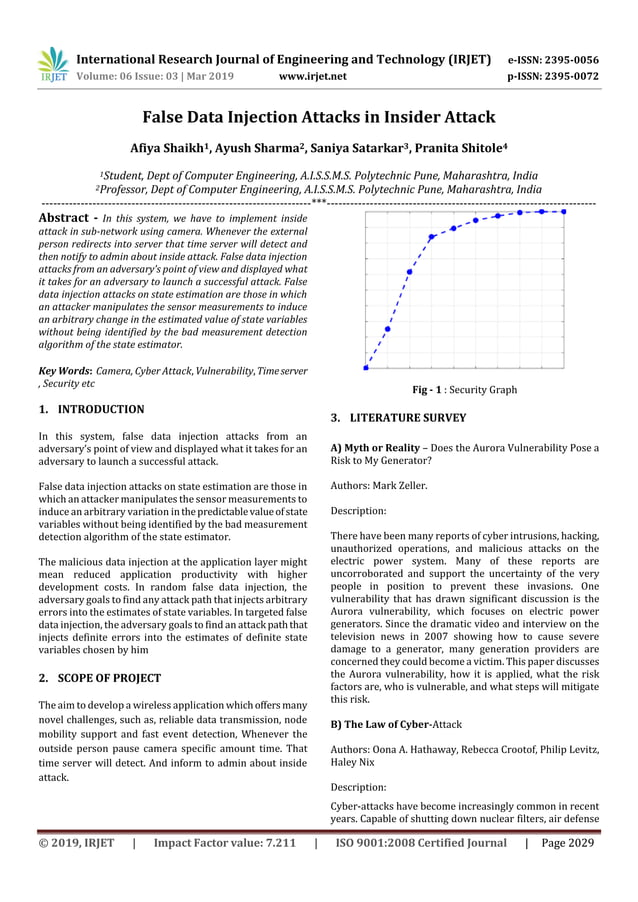 IRJET- False Data Injection Attacks in Insider Attack | PDF | Information and Network Security ...