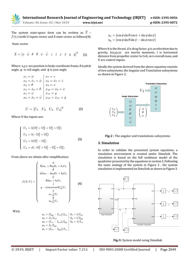 IRJET- Quadrotor Modeling and Control using PID Technique | PDF