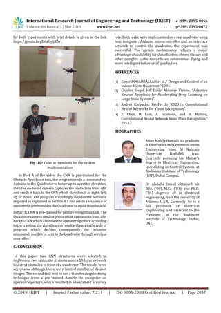 IRJET- Autonomous Quadrotor Control using Convolutional Neural Networks | PDF