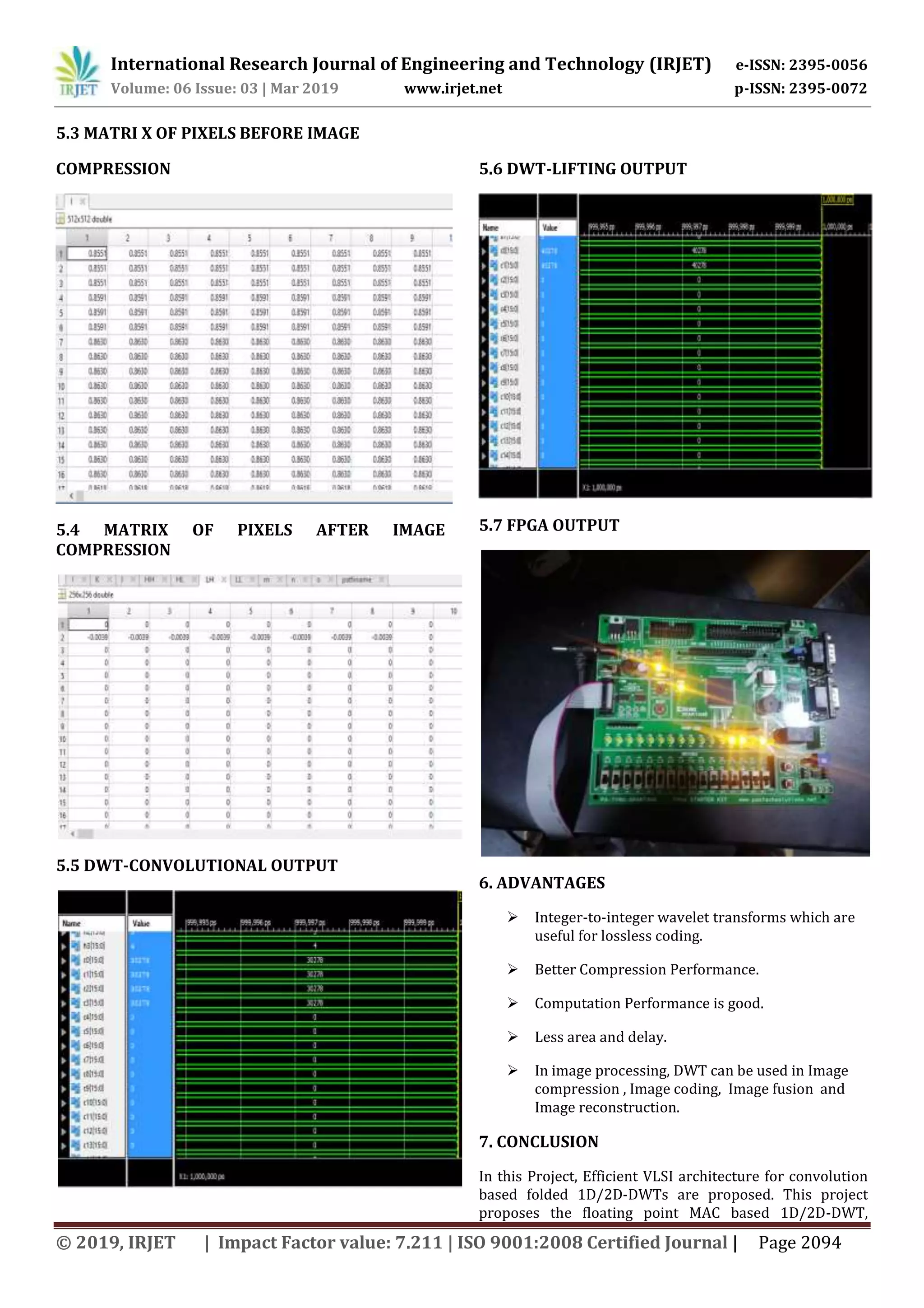 Irjet An Efficient Vlsi Architecture For 3d Dwt Using Lifting Scheme Pdf 