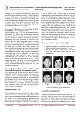 IRJET- Emotion based Music Recommendation System | PDF