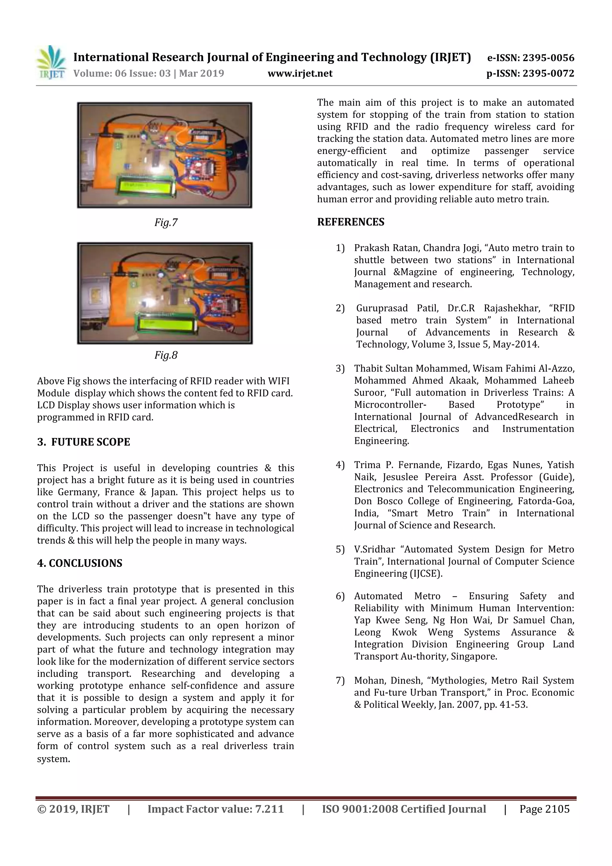 IRJET- Automatic Metro Train using RFID | PDF