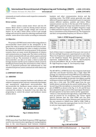 IRJET- DTMF based Control Robot using Arduino | PDF
