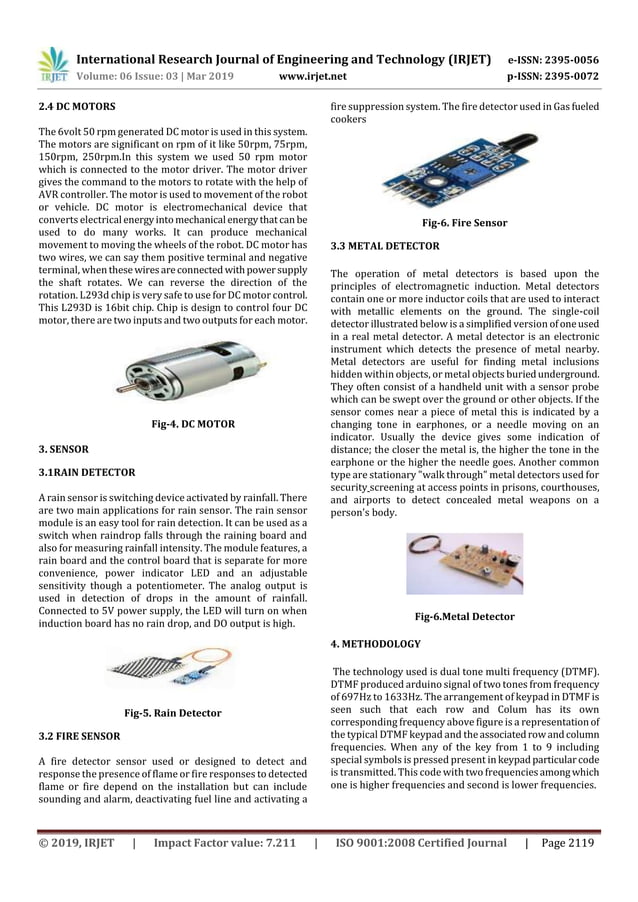 IRJET- DTMF based Control Robot using Arduino | PDF