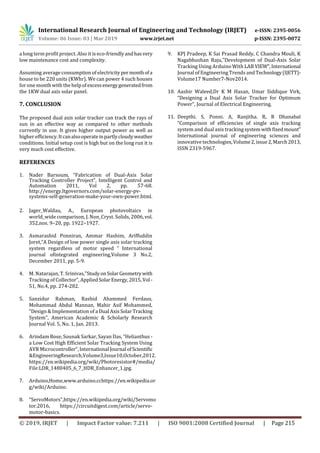 IRJET- Smart and Intelligent Dual Axis Solar Tracker using Arduino ...