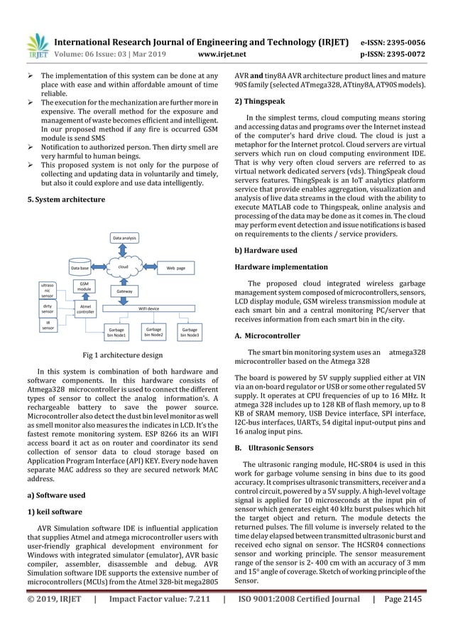 IRJET- Efficient IoT based Smart Dustbin for Clean Environment | PDF