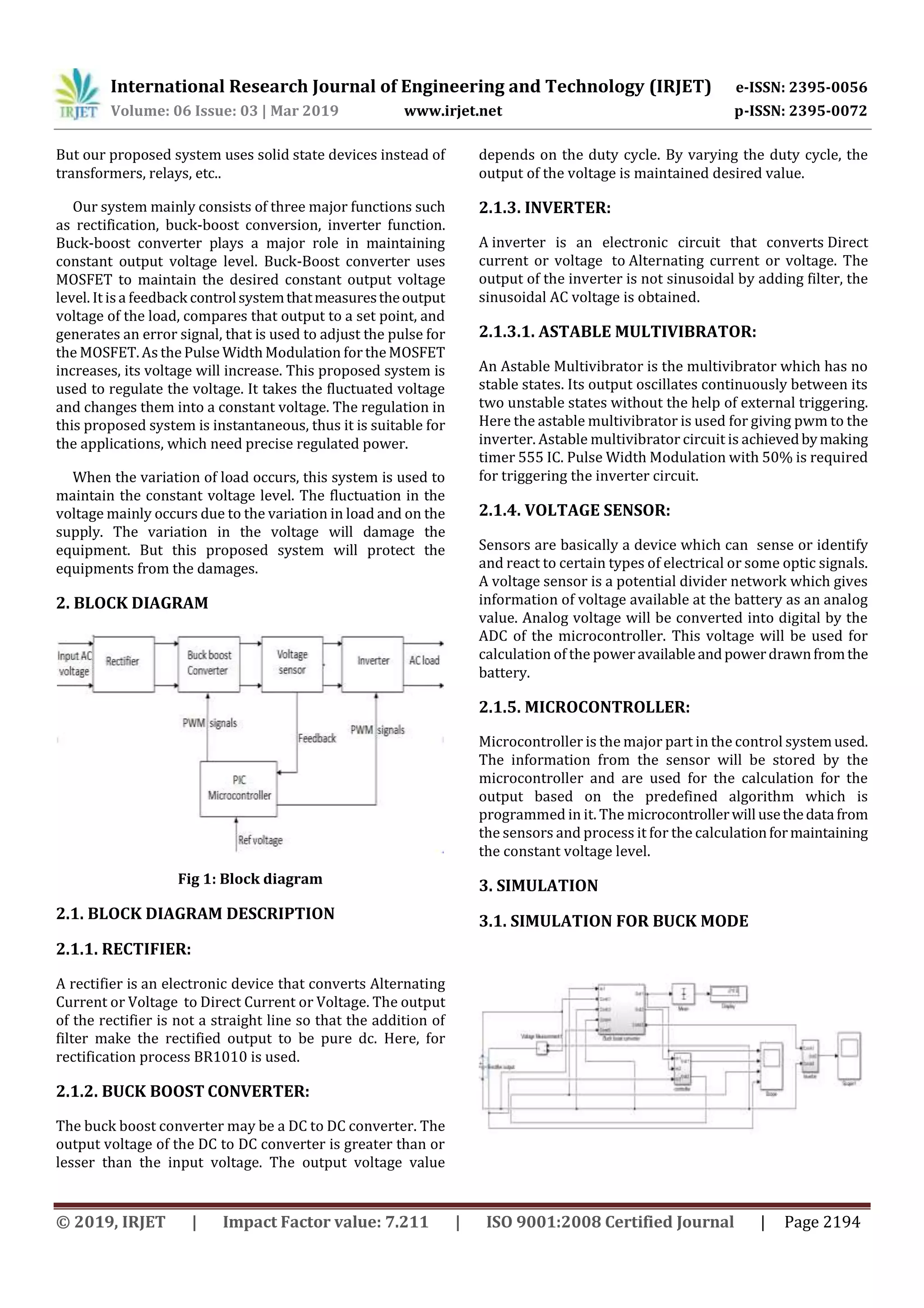 IRJET- PIC Microcontroller based AC Voltage Stabilizer using Power Electronic Converters | PDF
