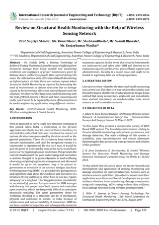 IRJET- Review on Structural Health Monitoring with the Help of Wireless ...