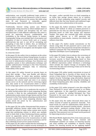 IRJET- Securing Internet Voting Protocol using Implicit Security Model and One Time Password | PDF