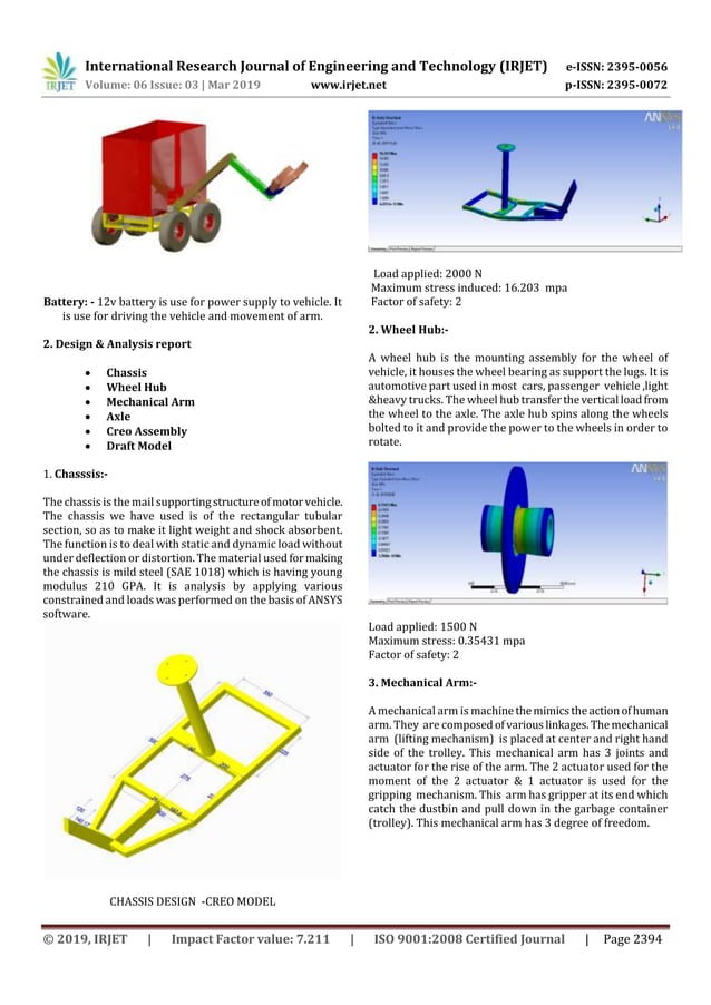 IRJET- Design of Automatic Garbage Collecting Vehicle | PDF