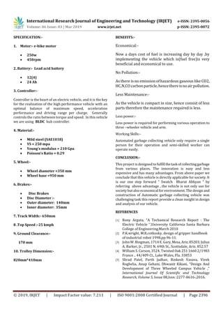 IRJET- Design of Automatic Garbage Collecting Vehicle | PDF