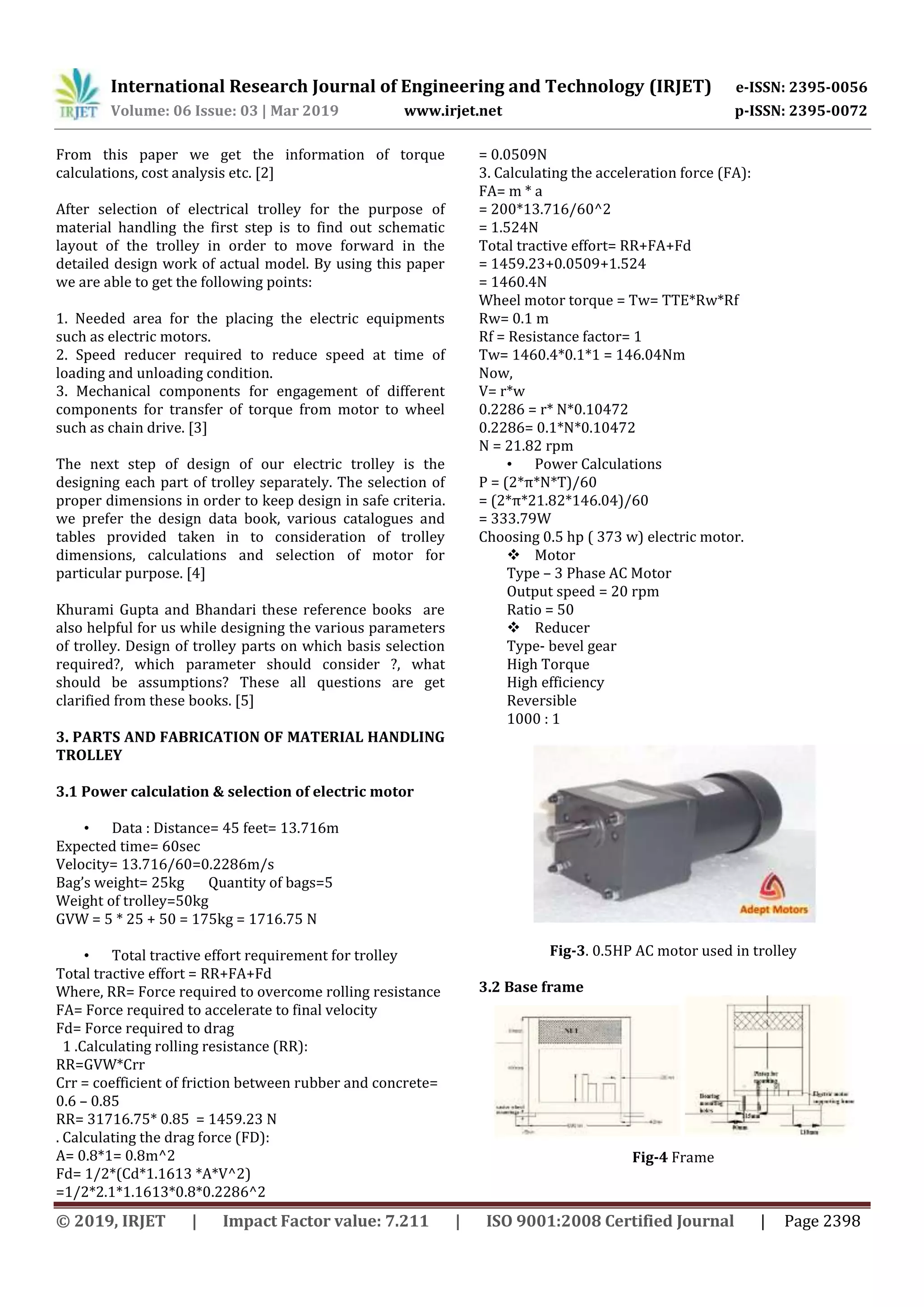 IRJET- Design and Fabrication of Material Handling Trolley | PDF