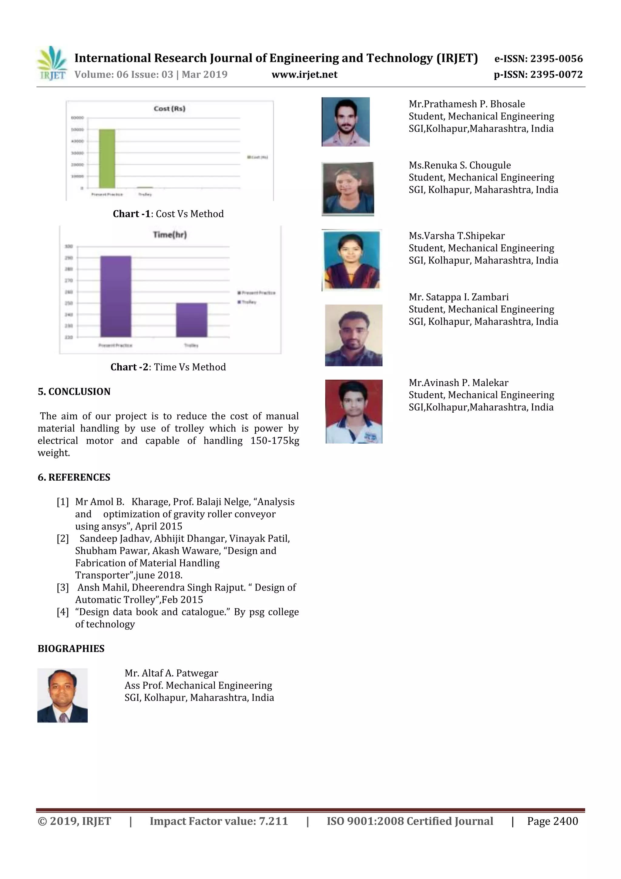 IRJET- Design and Fabrication of Material Handling Trolley | PDF
