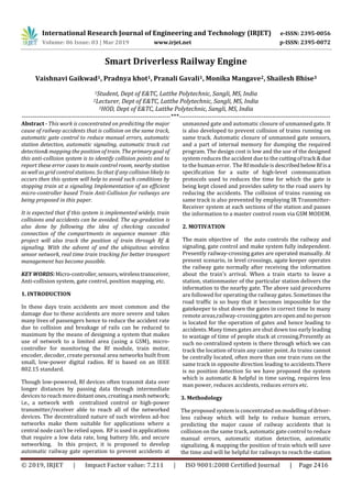 IRJET- Smart Driverless Railway Engine | PDF