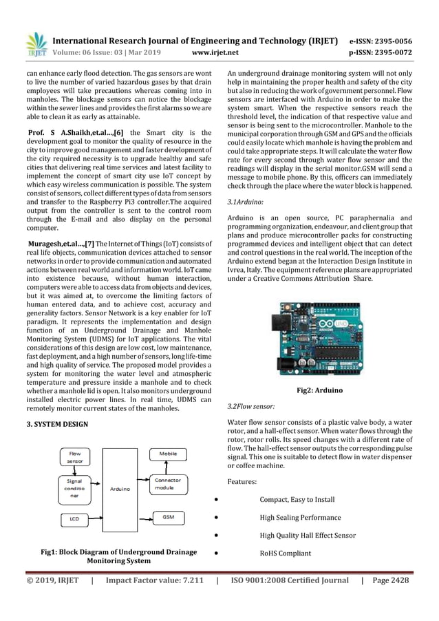 IRJET- IoT-Enabled Underground Drainage Monitoring System using Water Flow Sensor | PDF ...