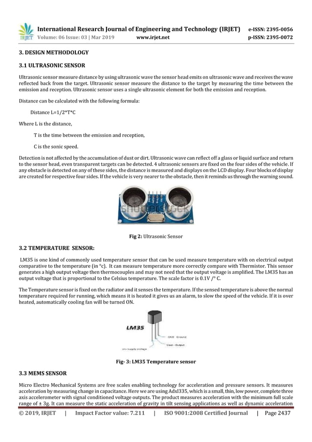 IRJET- IoT based Vehicle Accident Prevention using Multiple Sensors | PDF