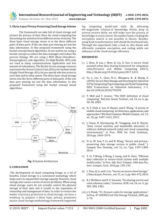 IRJET- Privacy Preserving Cloud Storage based on a Three Layer Security Model | PDF