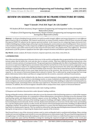 IRJET- Review on Seismic Analyses of RC Frame Structure by using Bracing System | PDF | Civil ...