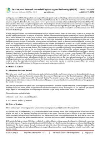 IRJET- Review on Seismic Analyses of RC Frame Structure by using Bracing System | PDF | Civil ...