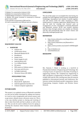 IRJET- Multi-Featured Android Controlled Smart Car | PDF