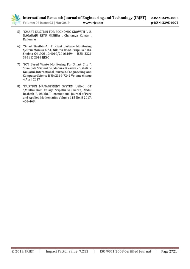 IRJET- Trash can Monitoring System | PDF