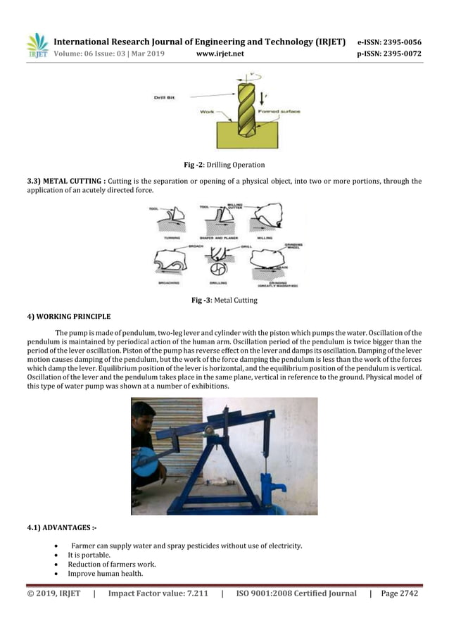 IRJET- Pendulum Operated Hand Pump | PDF | Physics | Science