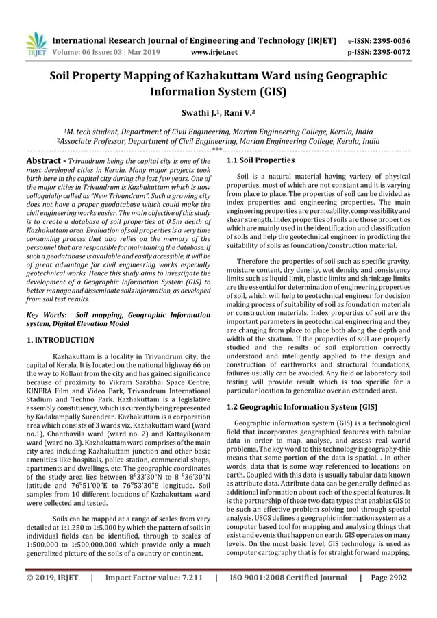 IRJET- Soil Property Mapping of Kazhakuttam Ward using Geographic Information System (GIS) | PDF ...
