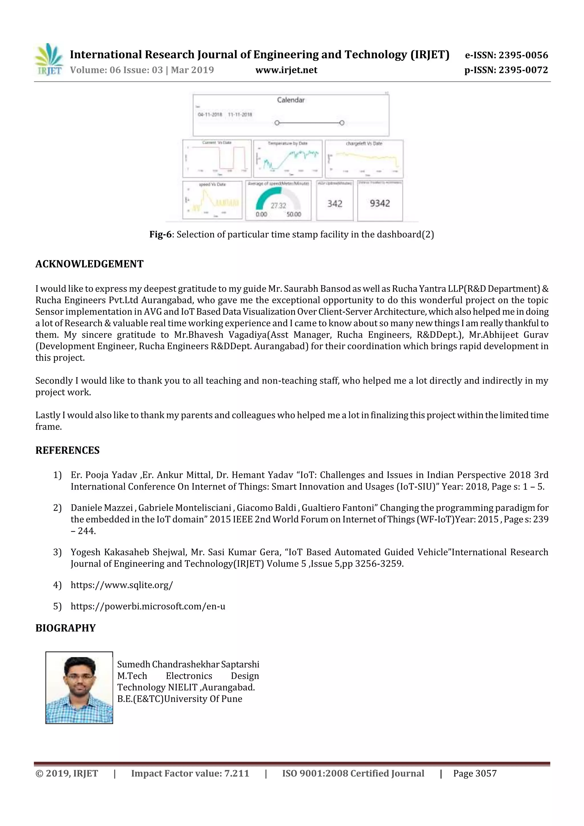 Irjet Sensors Implementation In Agv And Iot Based Data Visualization Over Client Server
