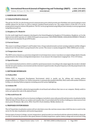 IRJET- Sensors implementation in AGV & IoT based data visualization over client server ...