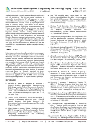 IRJET- A Survey on Android Ransomware and its Detection Methods | PDF